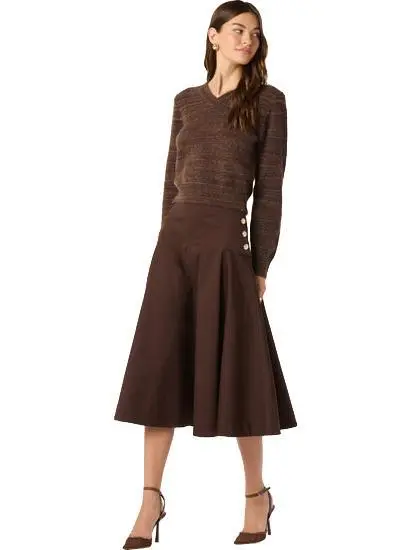 Astr The Label Drop Waist A-line Skirt - Brown