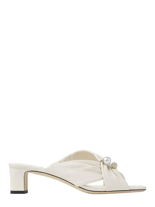 JIMMY CHOO Rafi 45 Soft Glove Leather Sandals - Neutral