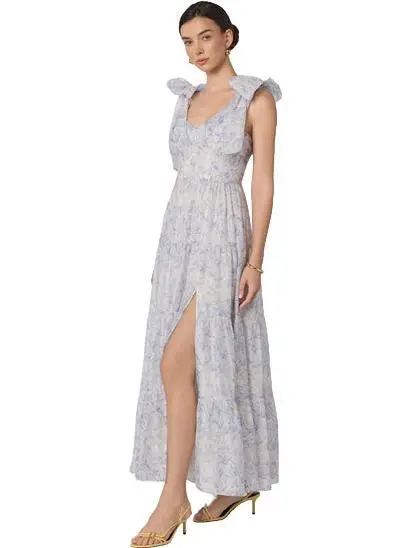 Astr The Label Lenora Floral Tiered Maxi Dress - Purple Floral