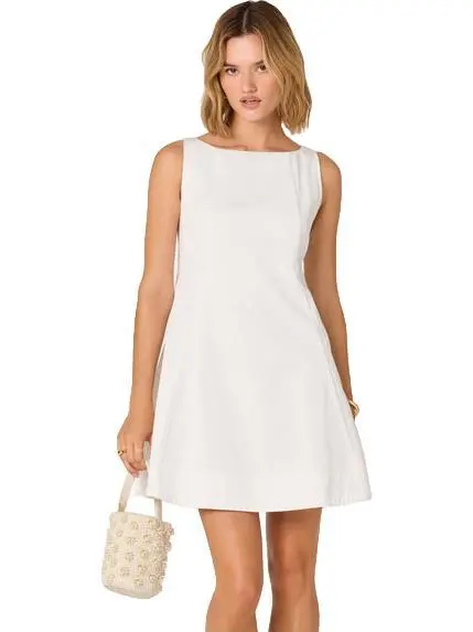 Astr The Label Shyla Bow-back A-line Mini Dress - White