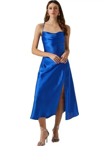 Astr The Label Gaia Midi Dress - Cobalt