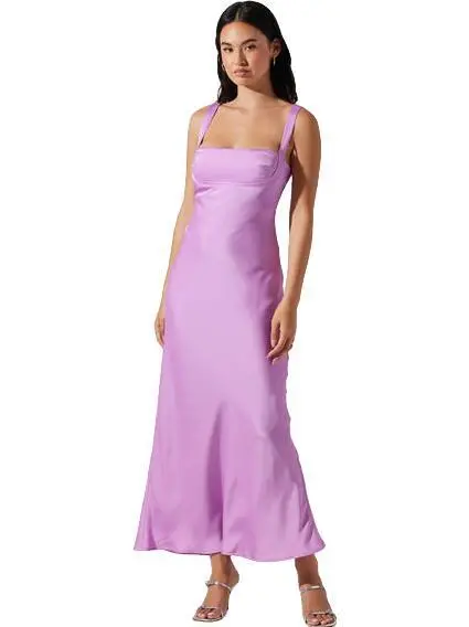 Astr The Label Stacie Satin Maxi Dress - Lilac