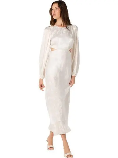 Astr The Label Quinn Floral Jacquard Maxi Dress - White