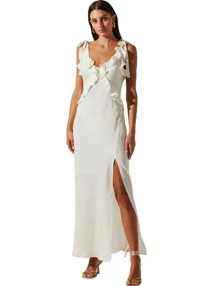Astr The Label Sorbae Ruffle Maxi Dress - White