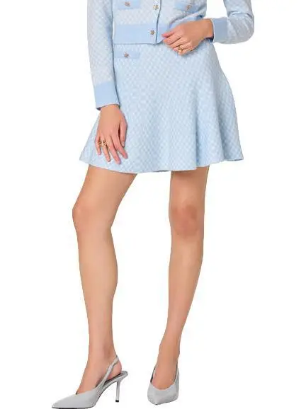 Astr The Label Malvie Plaid Knit Mini Skirt - Blue Plaid
