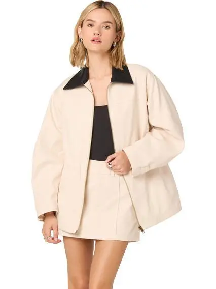 Astr The Label Collins Quilted Puffer-lined Denim Jacket - Eggshell