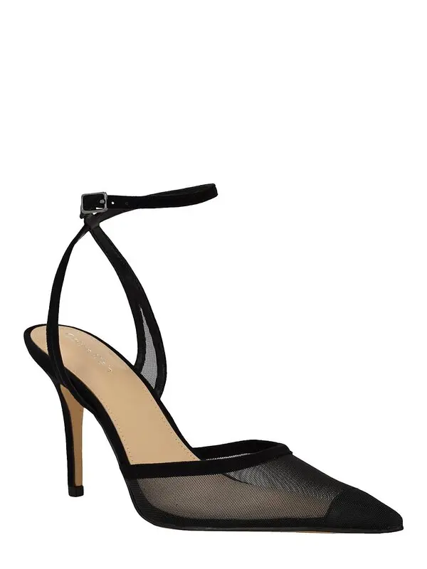 Calvin Klein Ozala Stiletto Heel With Mesh Detailing - Black