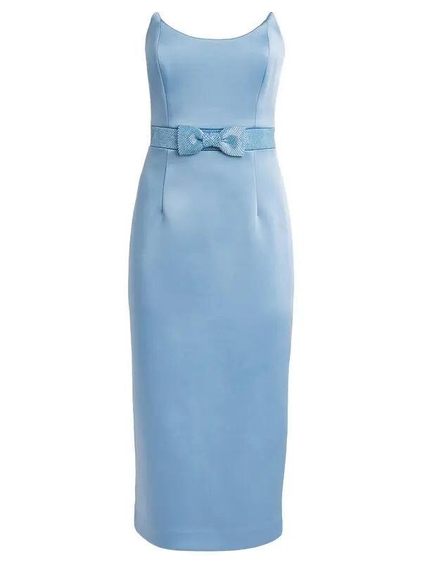 Rebecca Vallance Kai Midi Dress With Bow Detail - Blue