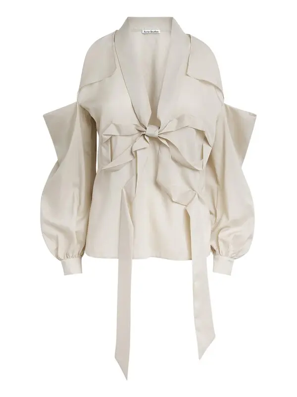 Acne Studios Cut-out Bow Blouse - Beige
