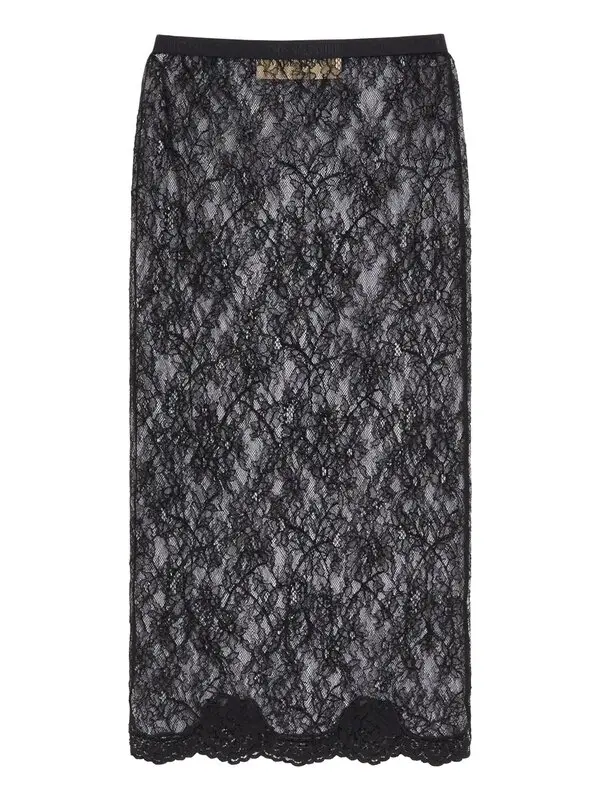 Valentino Garavani Lace Midi Pencil Skirt - Black