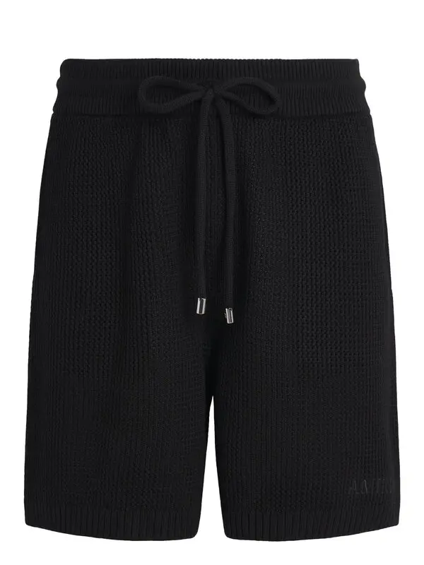 Amiri Cotton Crochet Mesh Shorts - Beige