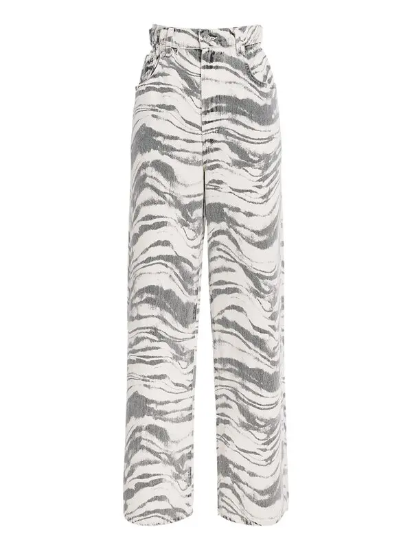 AGOLDE Printed Lyonne Wide-leg Jeans - Grey