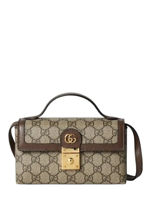 Gucci Ophidia Mini Top Handle Bag In Gg Supreme Canvas - Beige