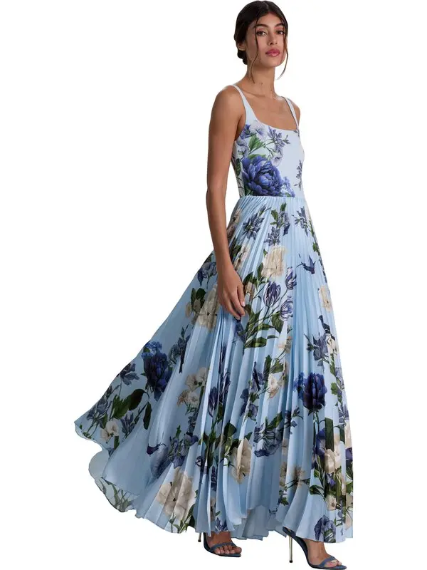 Alice + Olivia Carolyn Pleated Floral Maxi Dress - Fly Away