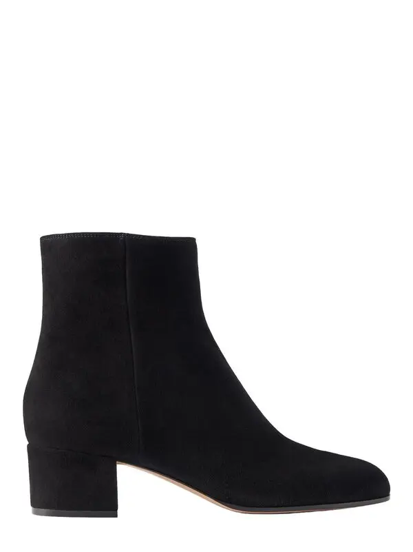 GIANVITO ROSSI Joelle 45 Suede Ankle Boots - Black