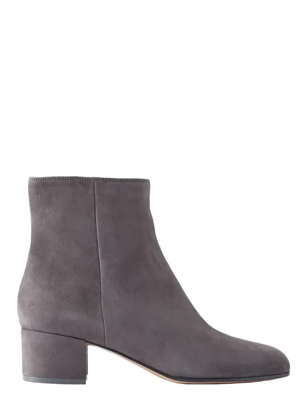 GIANVITO ROSSI Joelle 45 Suede Ankle Boots - Gray