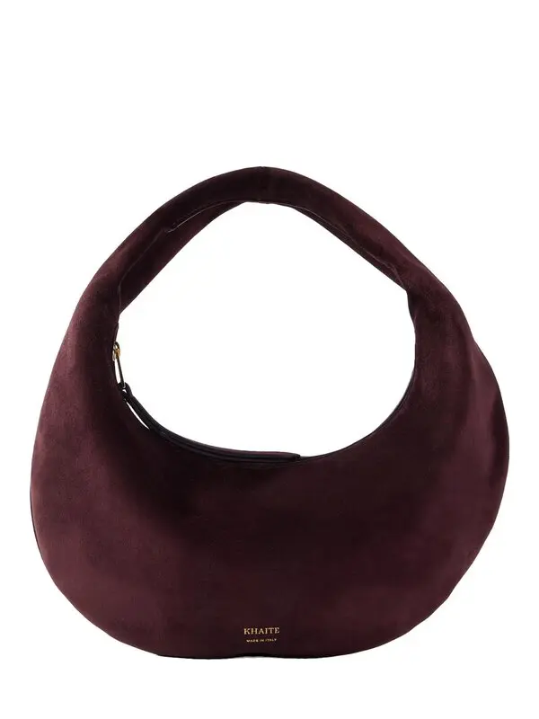 Khaite Olivia Mini Suede Shoulder Bag - Burgundy