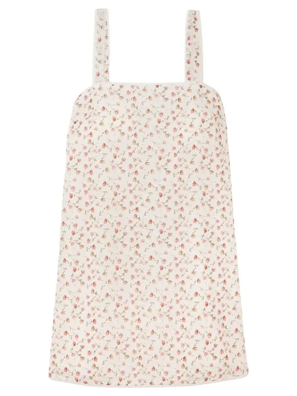 Posse Charlotte Lace-trimmed Floral-print Cotton Mini Dress - Multi