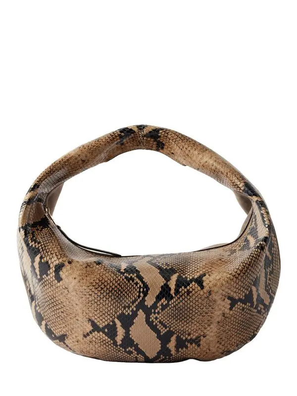 Khaite Olivia Medium Snake-effect Leather And Suede Bag - Animal Print