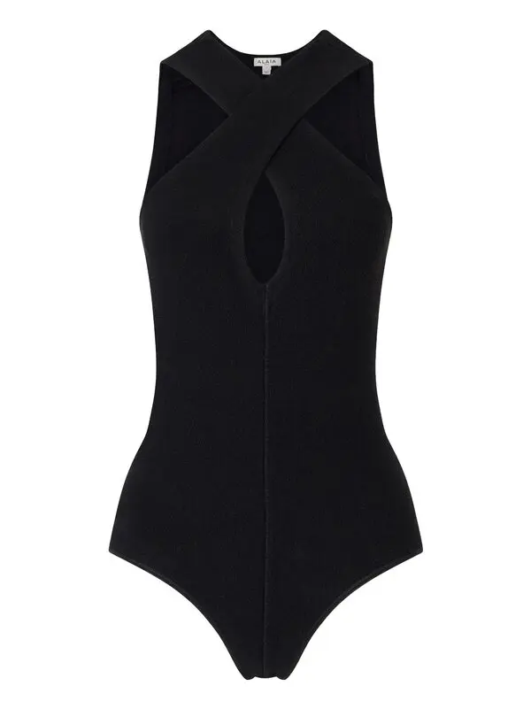 Alaïa Cross-body Compact Bodysuit - Black