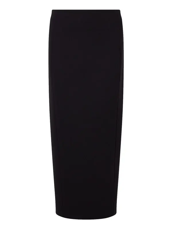 Khaite Lyle Crepe Midi Skirt - Black