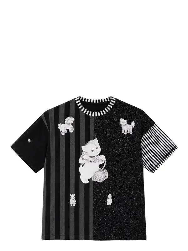 CASTANEDA White Short Sleeve T-shirt - Black