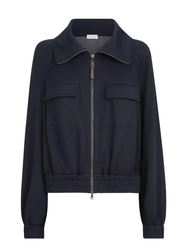 Brunello Cucinelli Cotton And Silk Zip-up Sweatshirt - Multicolor