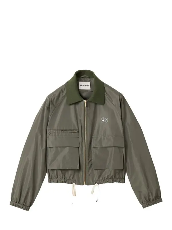 Miu Miu Green Drawstring Waist Jacket - Multicolor