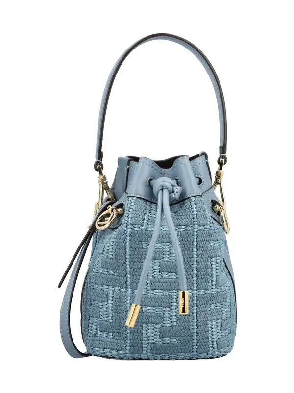 Fendi Mon Tresor Mini Straw Bucket Bag - Multicolor