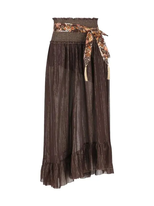 Zimmermann Aster Cotton And Silk Midi Skirt - Multicolor