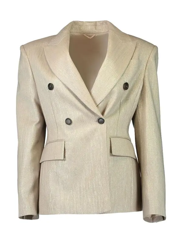 Brunello Cucinelli Wool Blend Double-breasted Jacket - Multicolor