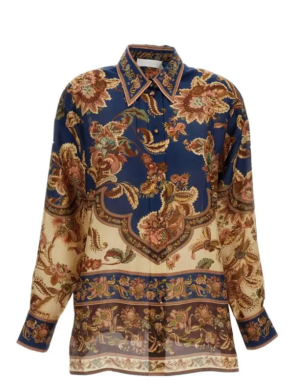 Zimmermann Aster Printed Silk Shirt - Multicolor