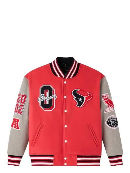 OVO X Nfl Houston Texans Varsity Jacket - Red