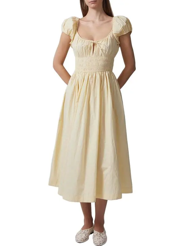 DÔEN Quinn Midi Dress - Light Yellow
