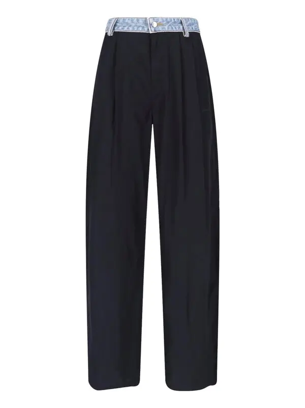Alexander Wang Straight Leg Pants With Denim Detail - Black