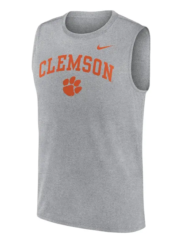 Nike Clemson Primetime Arch Legend Muscle Tank Top - Grey