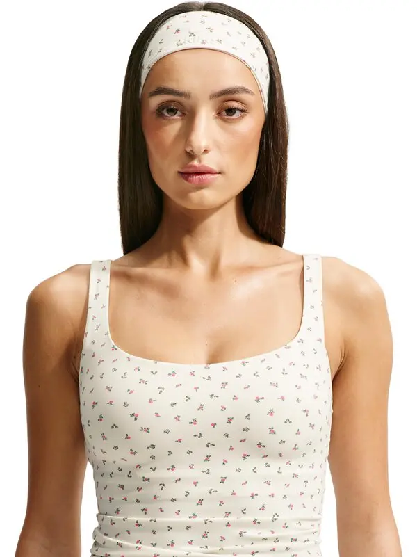 Nike Skims Matte Printed Square Neck Tank Top - White