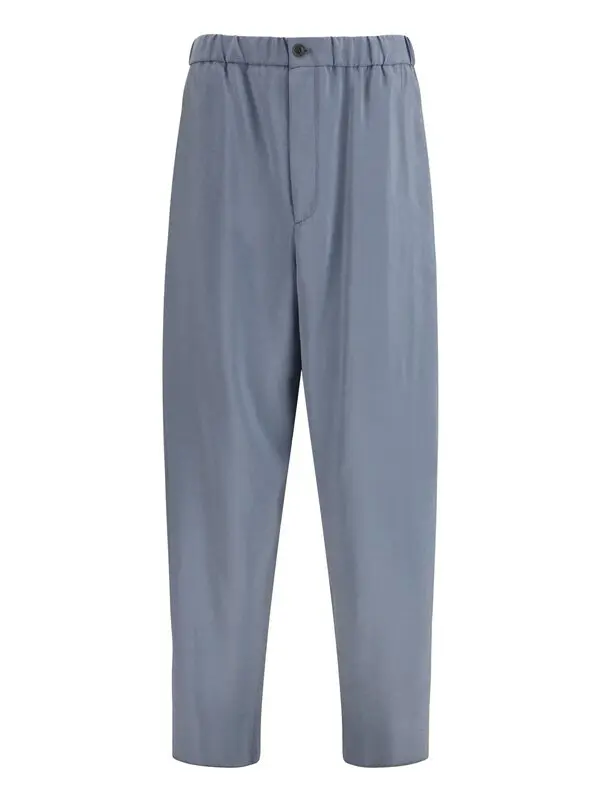 Giorgio Armani Wide-leg Silk Blend Pants - Grey