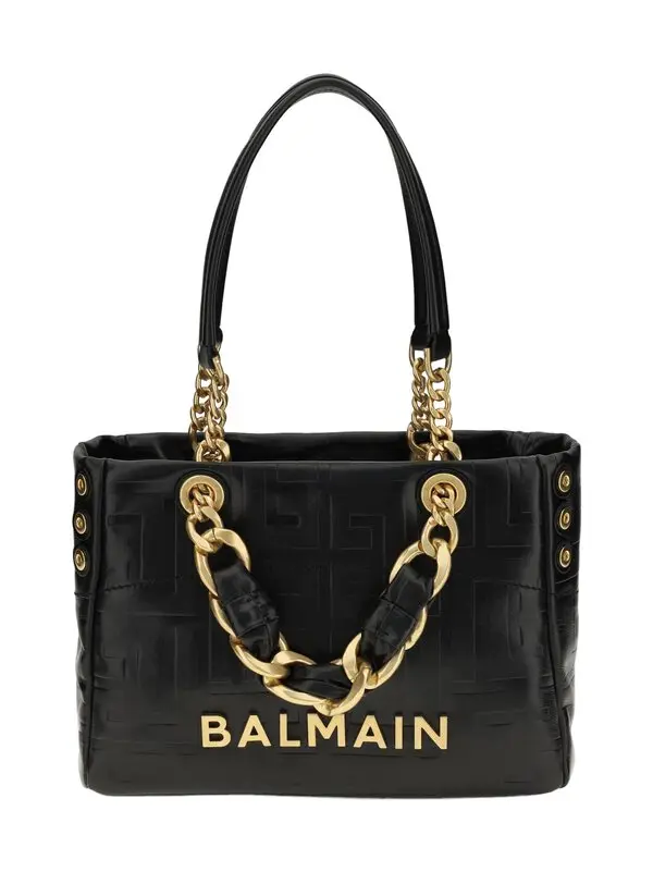 Balmain Small Cabas 1945 Tote Bag - Black