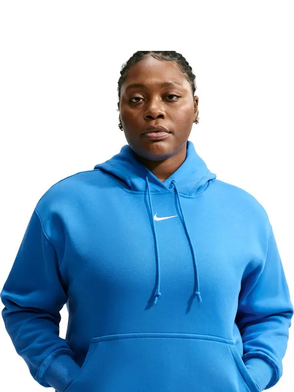 Nike Phoenix Fleece Oversized Pullover Hoodie - Blue