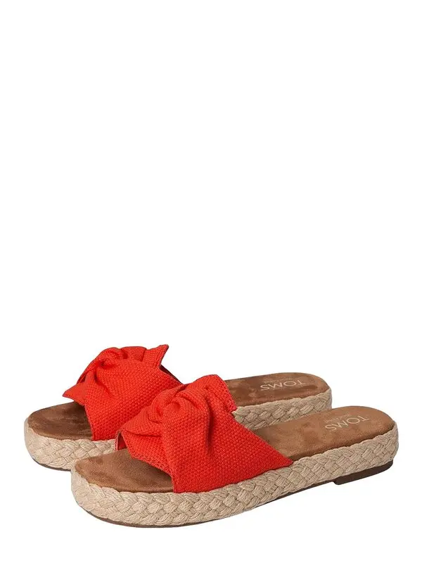 Toms Abby Slide Sandals With Knot Detailing And Rope Sole - Orange