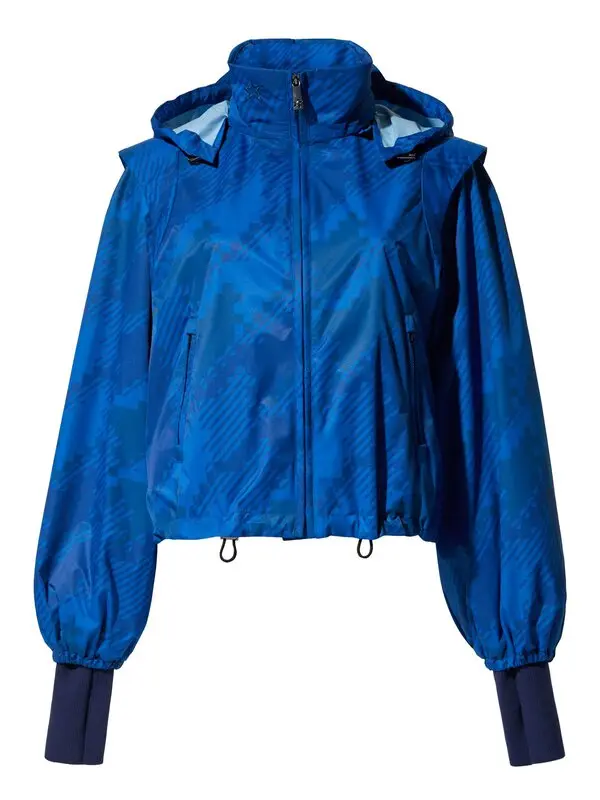 Perfect Moment Houndstooth Blouson Jacket - Blue-scratch-houndstooth