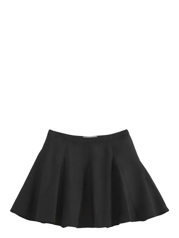 Everlane Godet Mini Skirt In Cotton Silk - Black