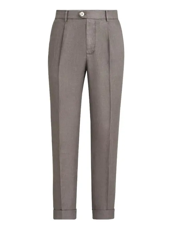 Brunello Cucinelli Linen Trousers - Brown