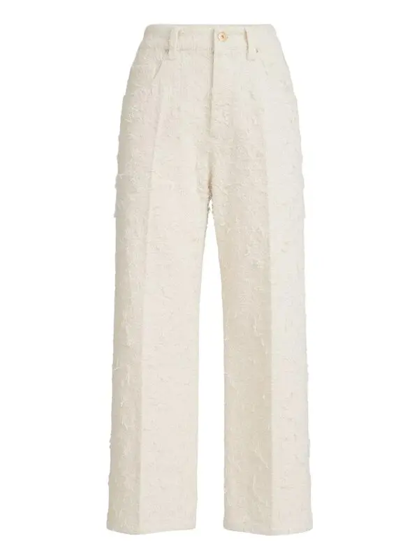 Brunello Cucinelli Textured Cotton Trousers - Beige