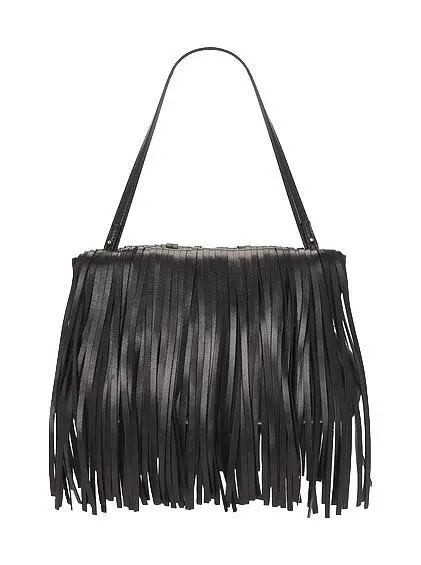 Givenchy Pinch Soft Clutch With Fringe Detail - Black