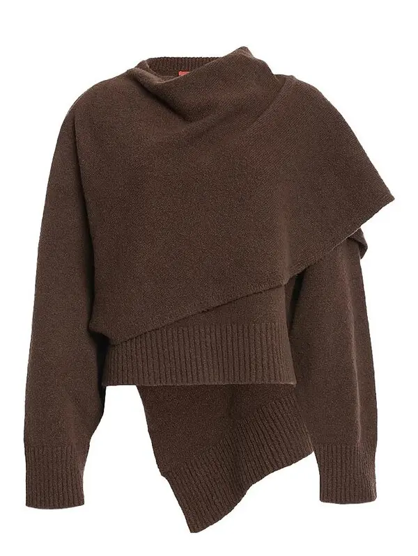 Altuzarra Palmer Asymmetrical Crewneck Sweater - Cocoa