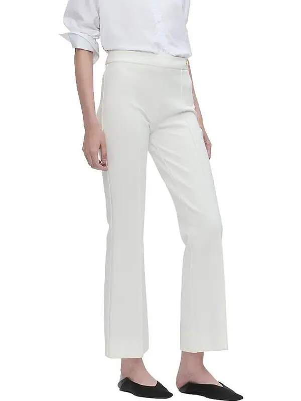 CALLAS MILANO Lola High Density Crepe Stretch Cropped Flare Trousers - White