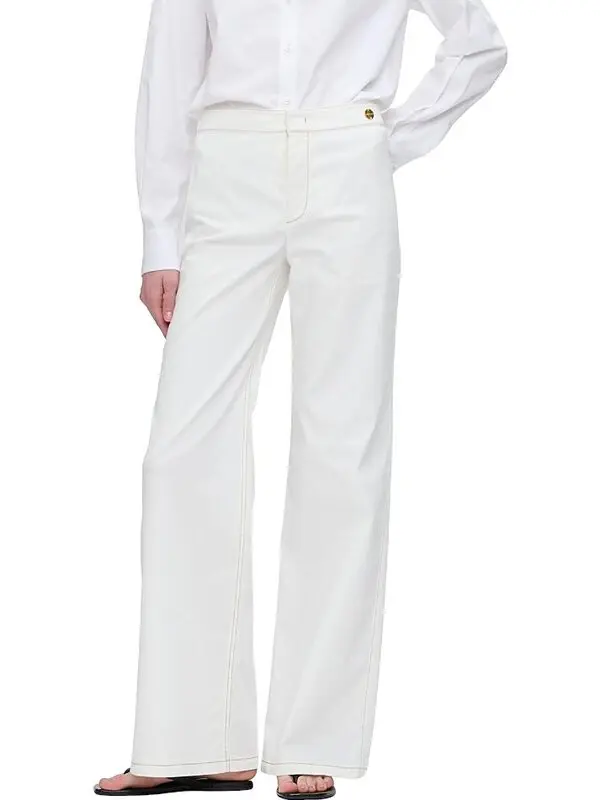 CALLAS MILANO Jane Cotton Stretch Flare Trousers - White