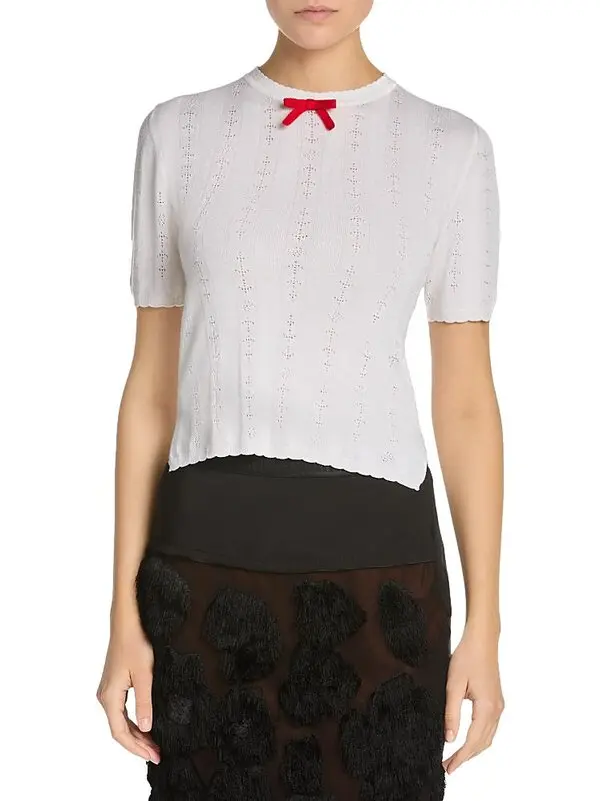 Marni Wool Silk Sweater With Bow Detail - Lily White